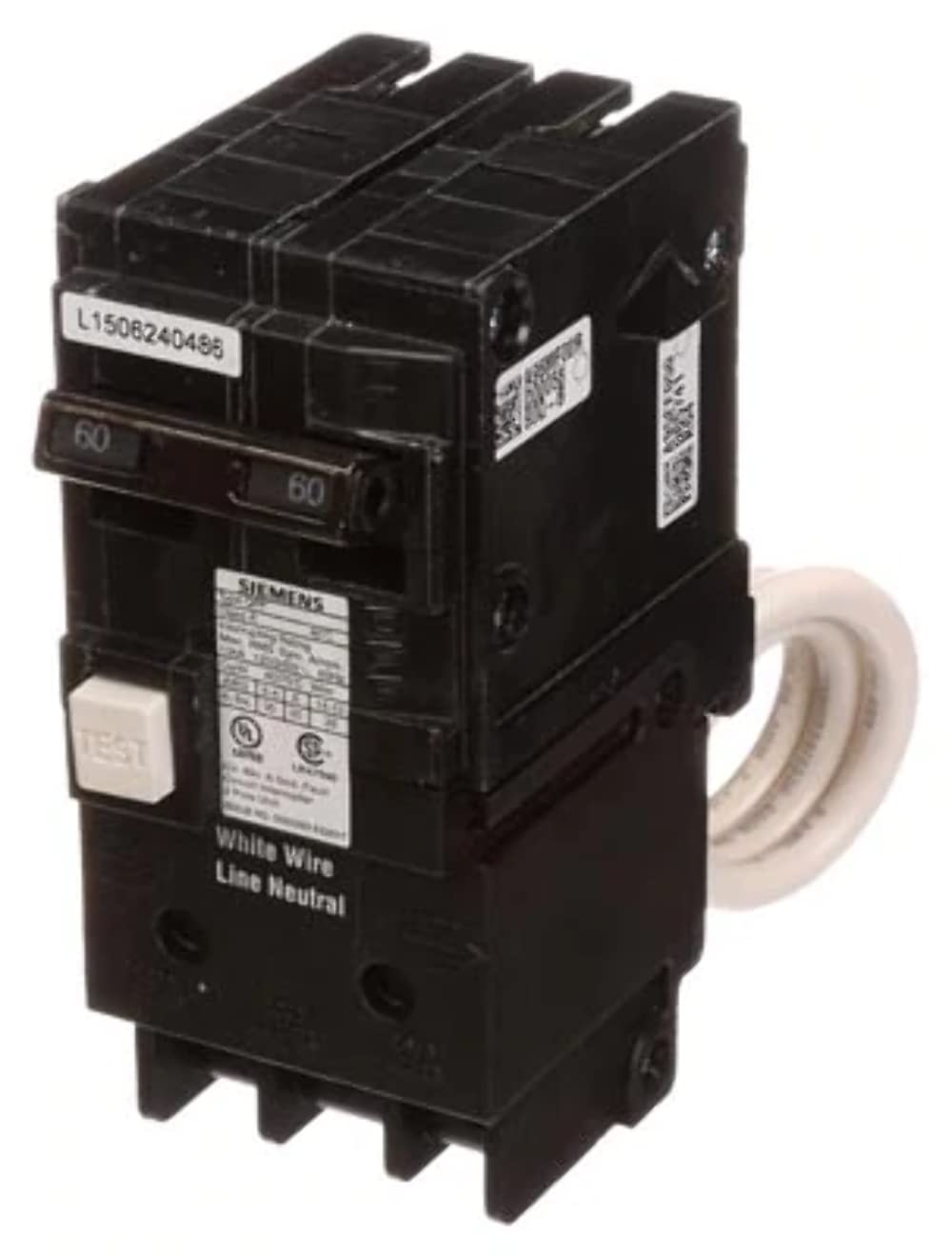 Siemens QF250A Breaker Ground Fault Circuit Interrupter, 50 Amp, 2 Pol ...