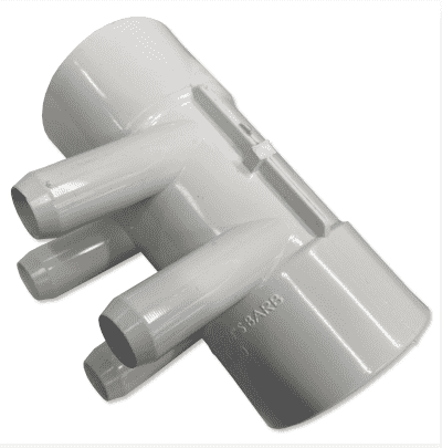 Manifold, PVC, 2"S X 2"S (4)3/4" WW – ClearTub