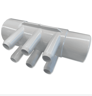 Manifold, PVC, 2"S X 2"SP (6)3/4" WW – ClearTub